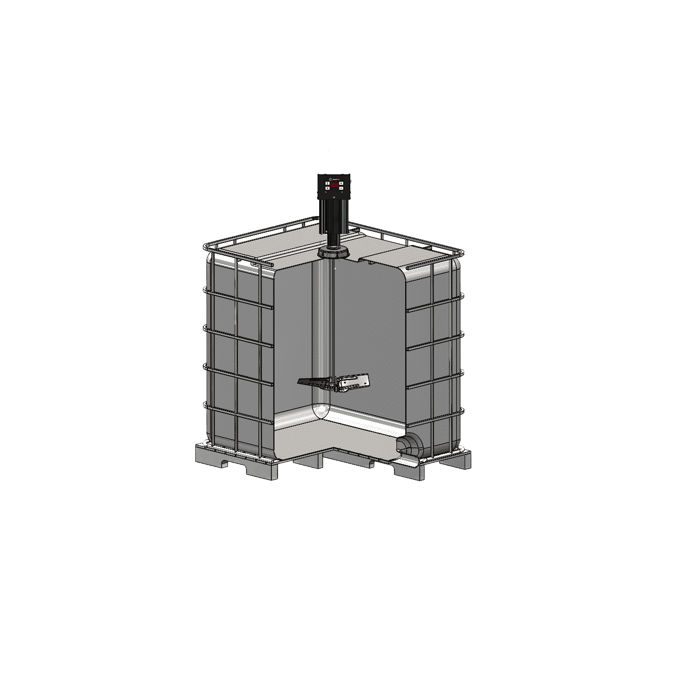 1 HP Even Mix Electric Geared IBC Tote Mixer | D-6-32-0-16-04-2-1