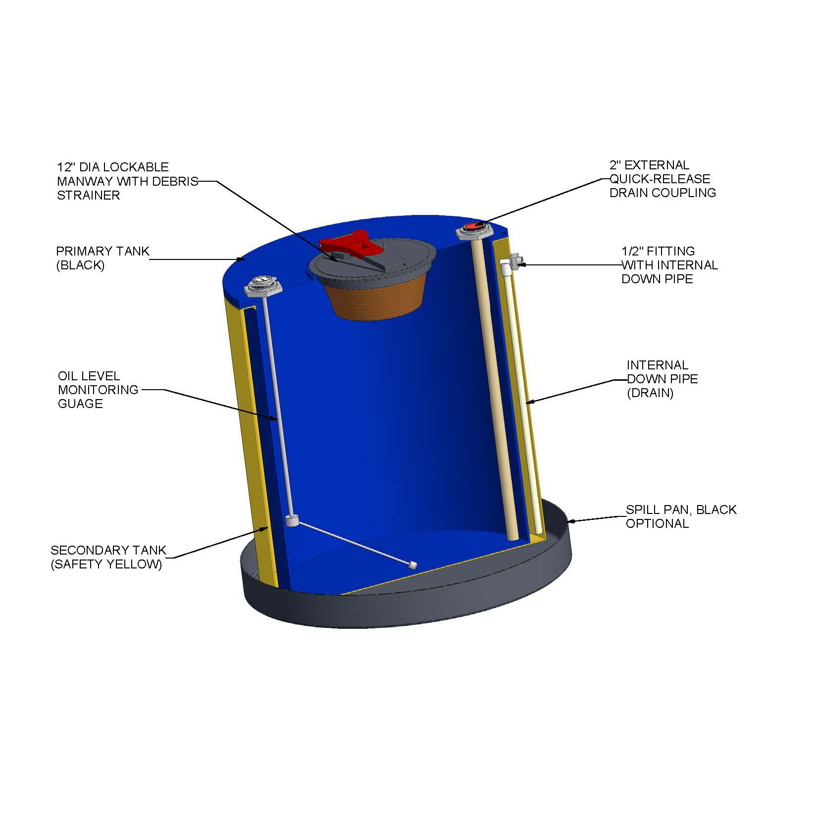 TC6440DC Chem-Tainer | 385 Gallon Waste Oil Tank
