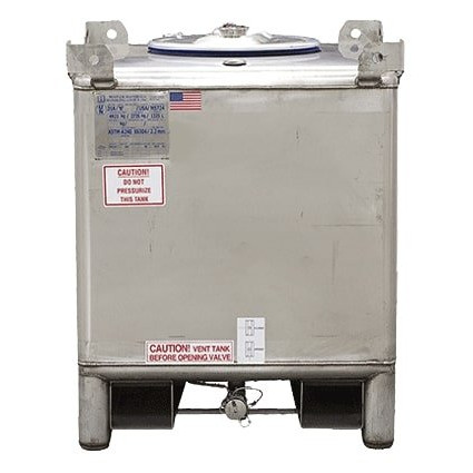 350 Gallon 304 Stainless Steel LiquiTote IBC Tote Tank | Hoover 373404