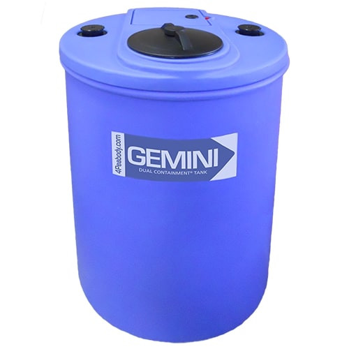 62 Gallon Flat Double Wall Tank - Blue | Peabody 14877