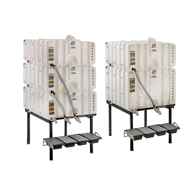 80, 120, & 120 Gallon Tri Stackable Cubetainer Tanks & Gravity Feed ...