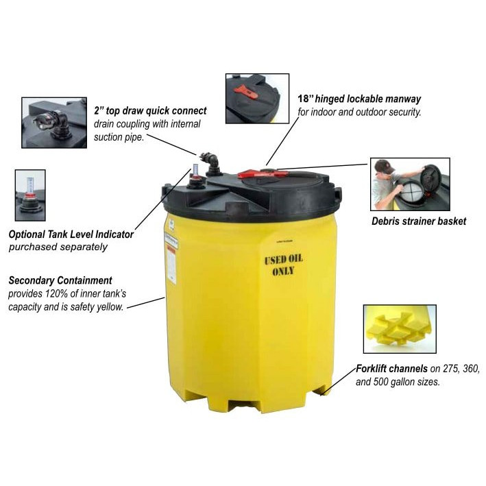 275 Gallon Waste / Used Oil Tank | Snyder 5740102N95703