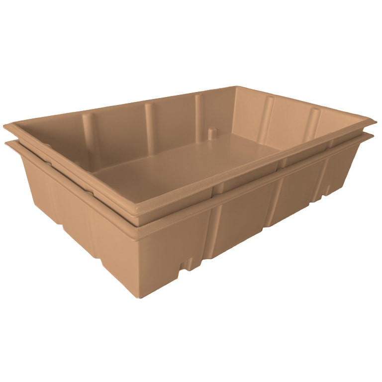 300 Gallon Heavy Duty Rectangular Open Top Tank - Light Brown | Poly ...